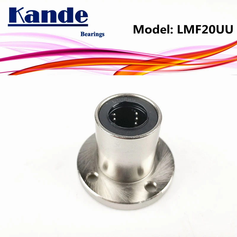 Kande Bearings Lmf20 Uu 2pc /lot Lmf20uu Round Flange Linear Ball ...