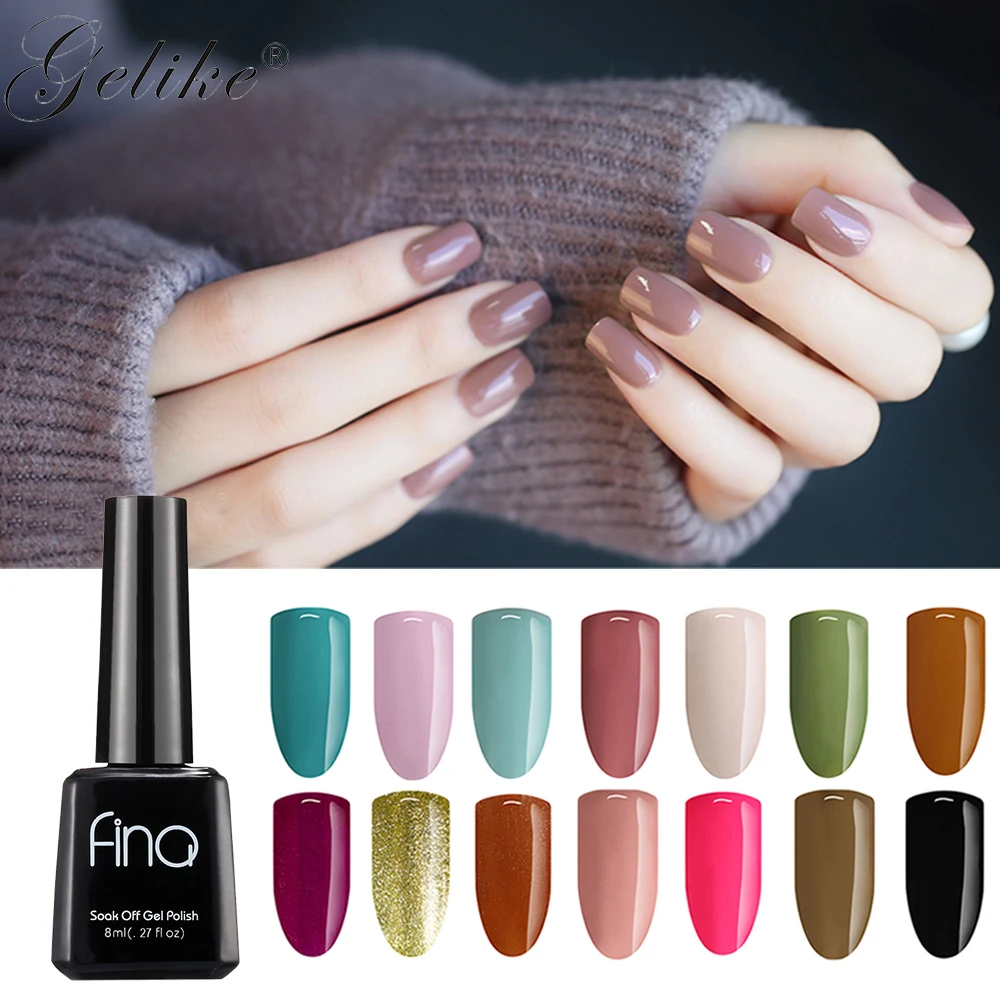 Gelike Nail Polish UV LED Lacquer Art Permanent Olive Green Color ...