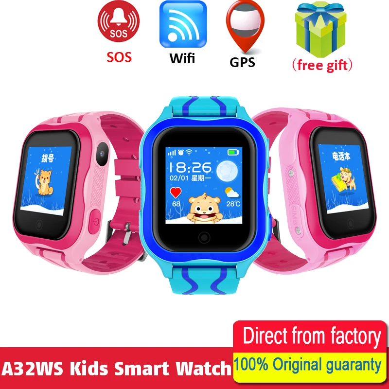 Buy A32WS Kids Smart Watch Waterproof GPS WiFi Phone Position Children ...