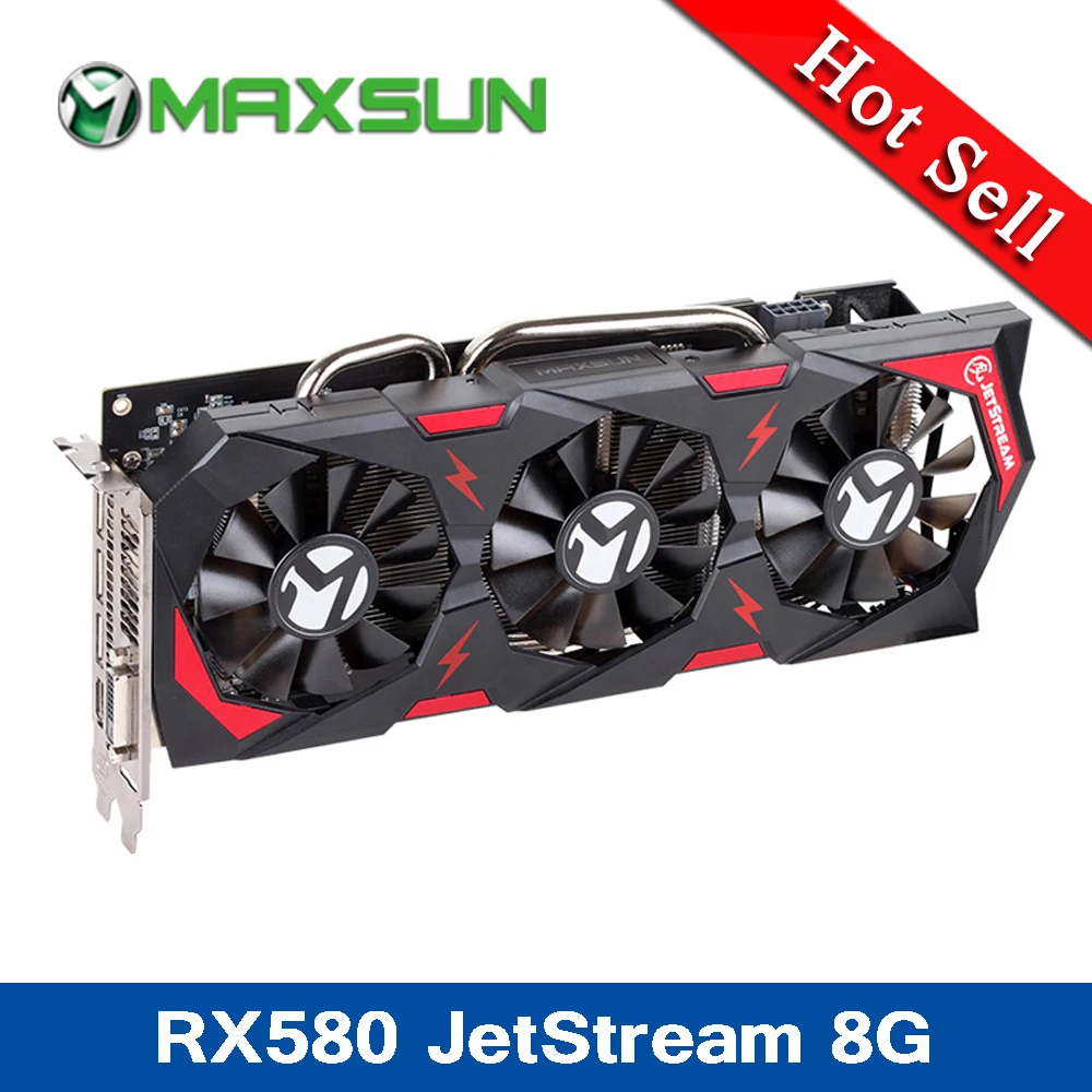MAXSUN Radeon RX580 JetStream video card 8G 256bit GDDR5 8000MHz 1257 ...