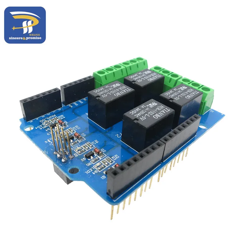 4 Channel 5v Relay Shield Module, Four Channel Relay Control Expansion ...