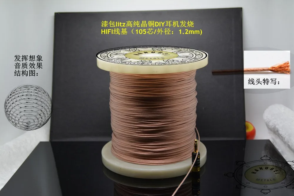 Enameled wire High-purity crystal copper DIY headphone wire 105 core 1 ...