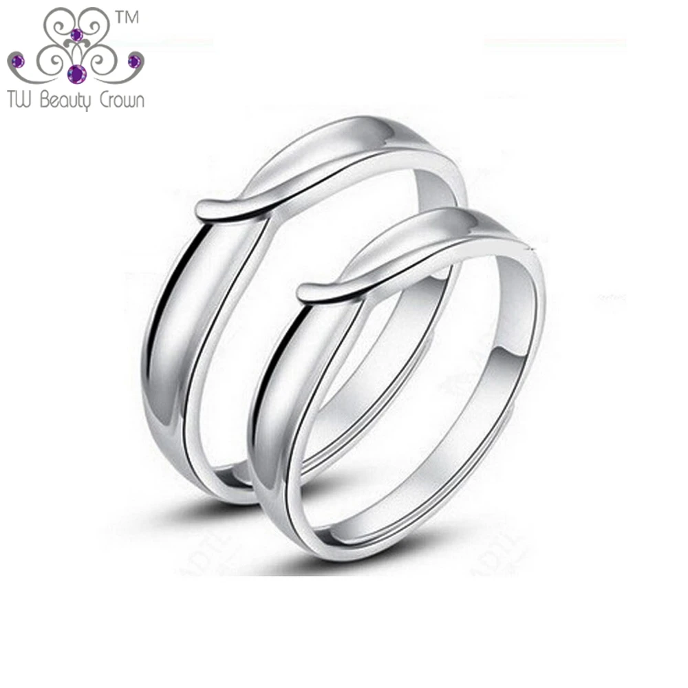 100% Genuine 925 Sterling Silver Size Adjustable Engagement Wedding ...