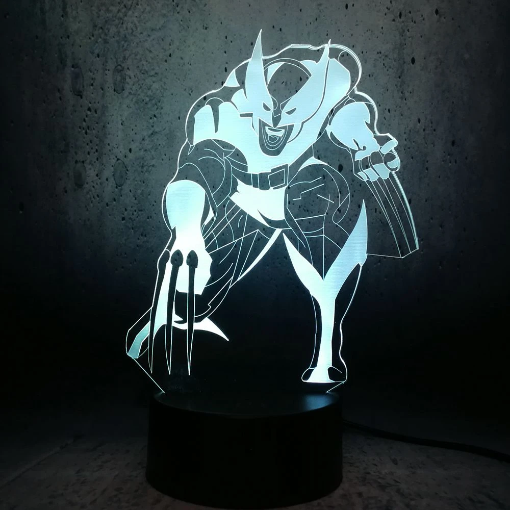 Wolverine 3d Led Night Light Kids Bedroom Table Lamp 送料無料でお届けします