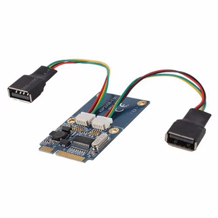 Dual USB 2.0 USB2.0 Female to Mini pcie pci express PCI E pci Express ...