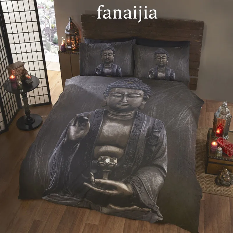 Juego de funda nórdica con estampado de Buda, ropa de cama con funda de ...