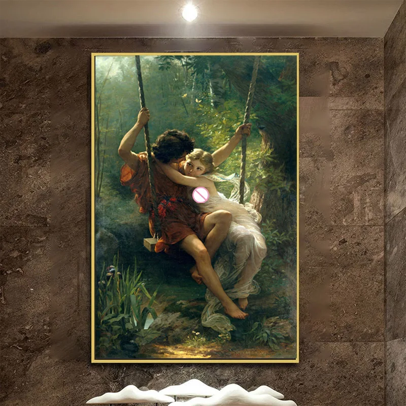 Vintage Spring Swing by Pierre Auguste Cot Famous Oil Painting ...