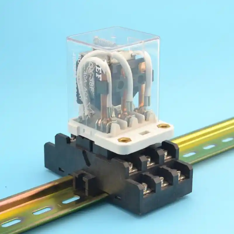 MY4 Power Relay MY4NJ with Din Rail Mount Socket Base 14 Pins 12V/24V 110V/220V MY4N Relay ...