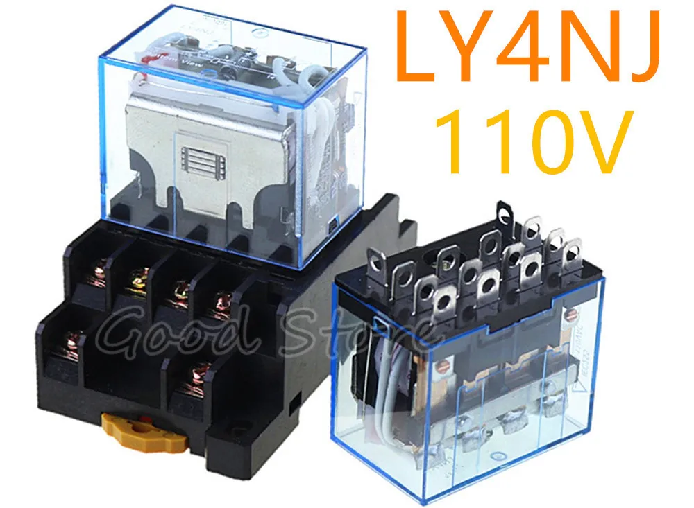 1Set LY4NJ HH64P AC DC 110V 14PIN 10A silver contact Power Relay Coil ...