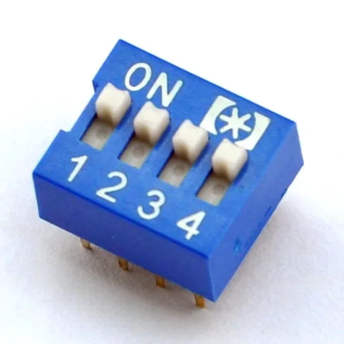 ( 100 pcs/lot ) 4 Way DIP Switch, 4 Position 8 pin PCB Mountable ...