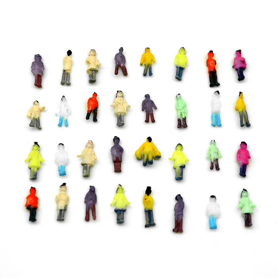 100pcs 1/200 scale model people all sitting painted figure miniature ...