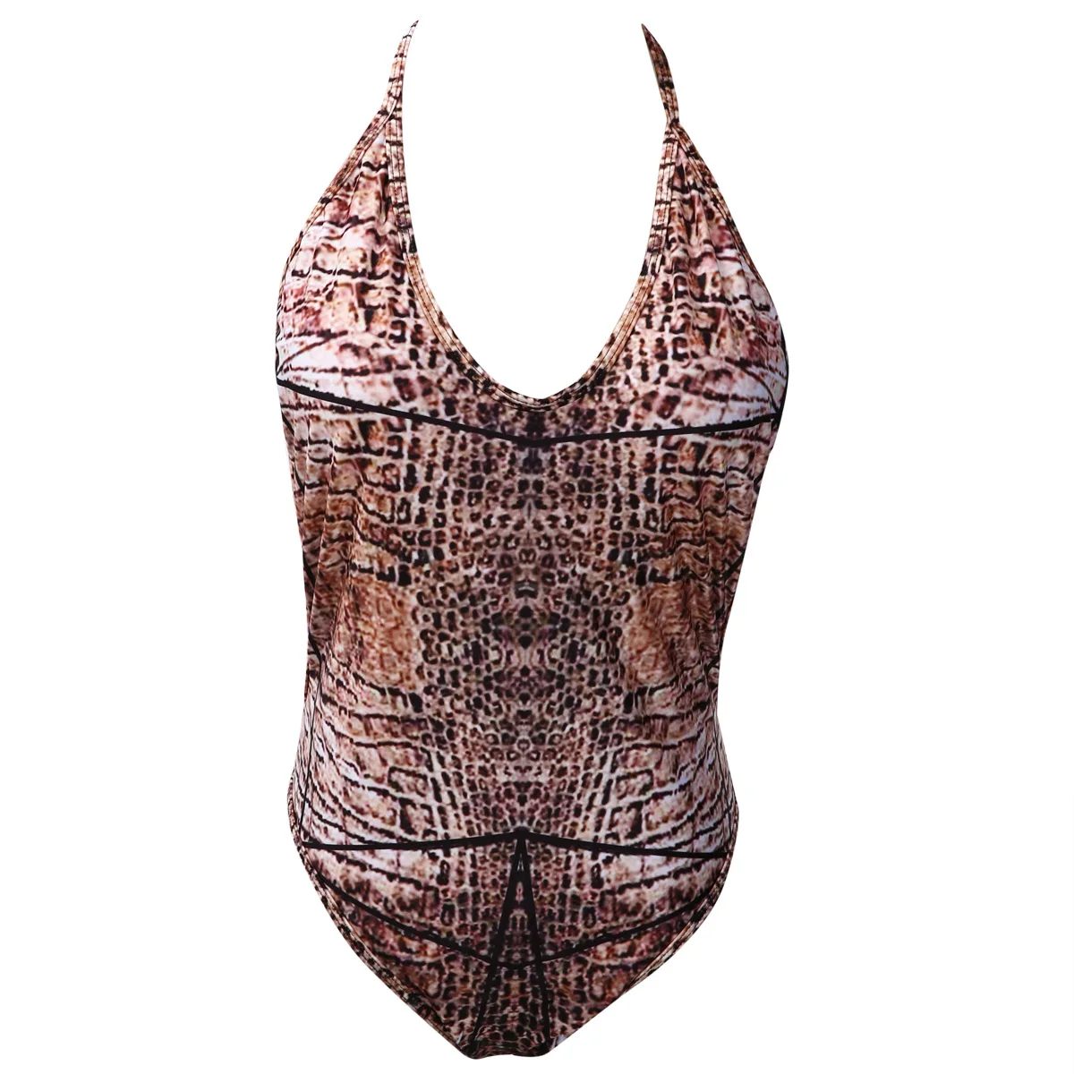 2017 Summer New Sexy Women Belt Backless Print One Piece Push Up Bikini