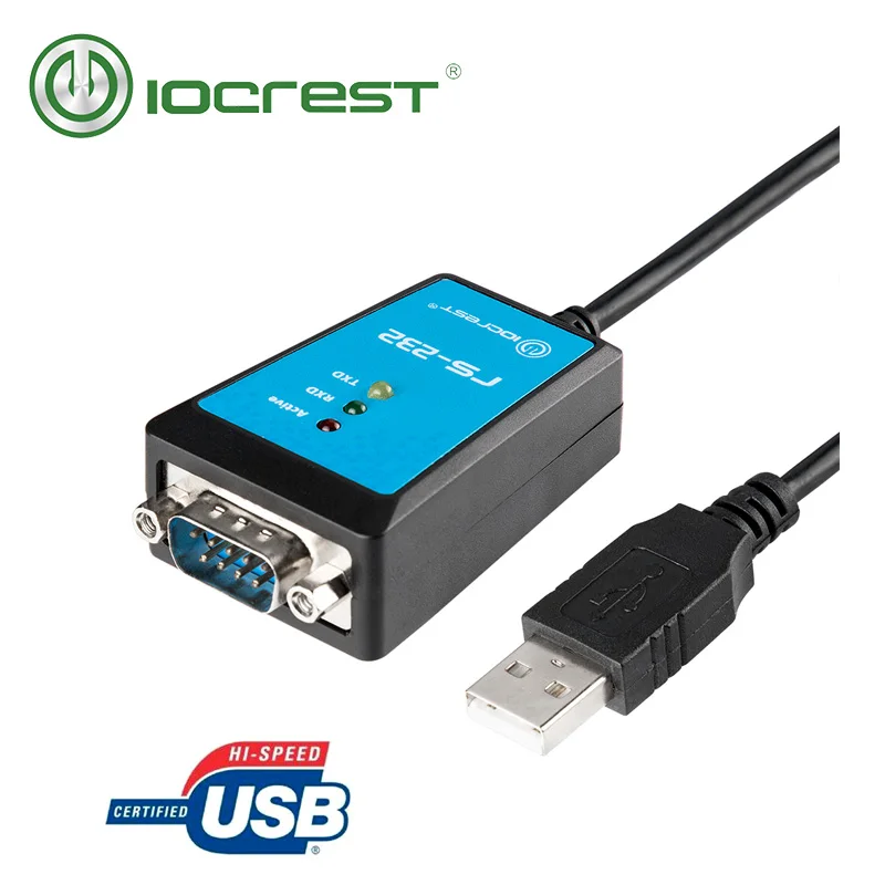 IOCREST 1.8M FTDI Chips USB 2.0 to DB9 RS232 com port Serial Cable Converter with Magnetic Ring ...