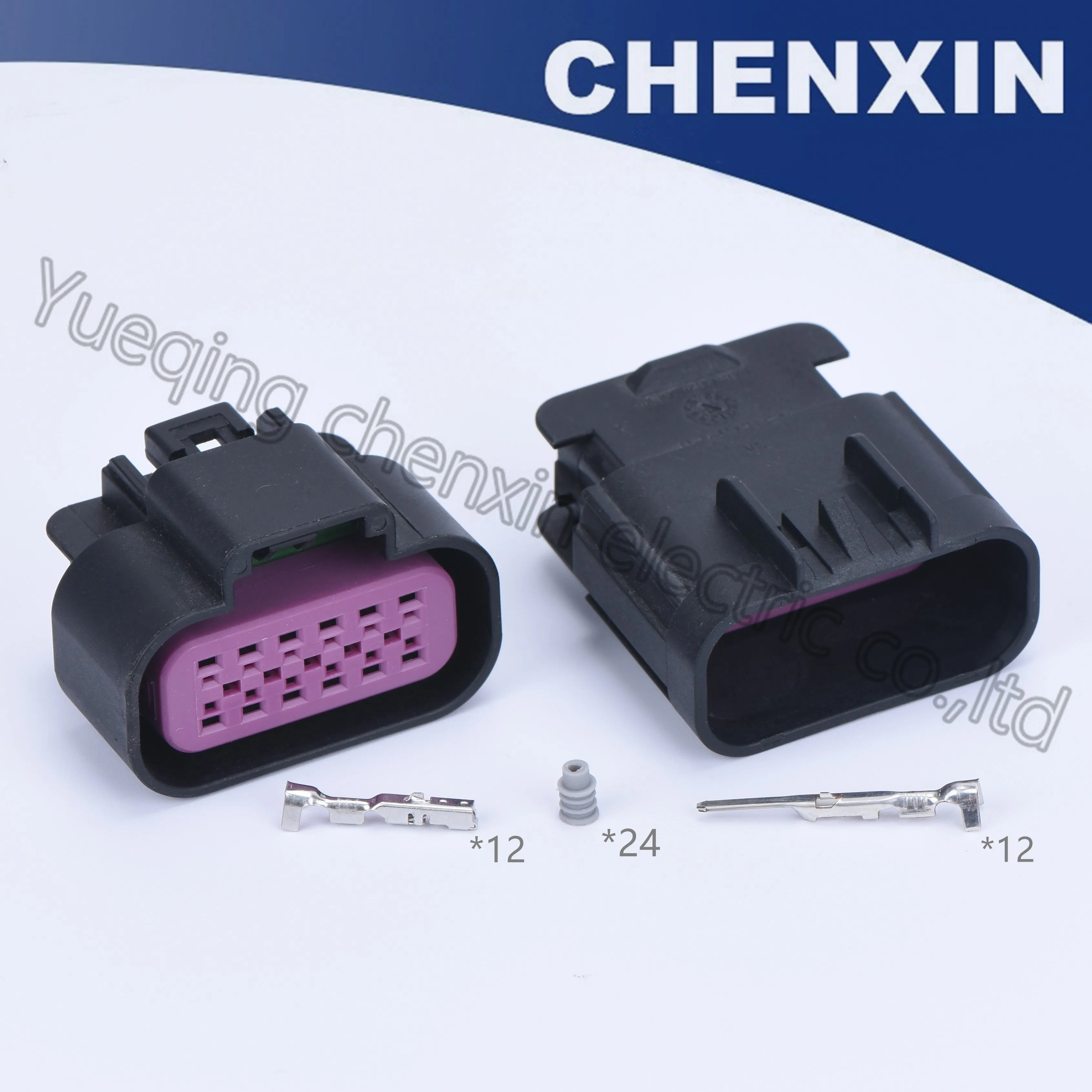 Black 12 pin automotive waterproof connector female and male 1.5 GT ...