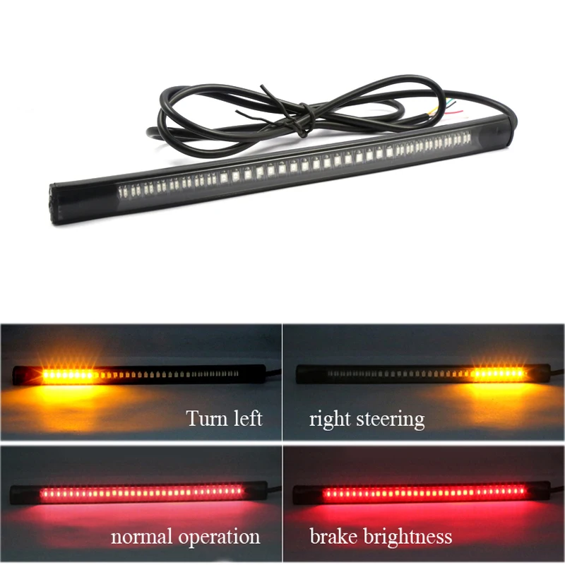 MAIWUQI Universal flexible LED motorcycle brake lights turn signal ...