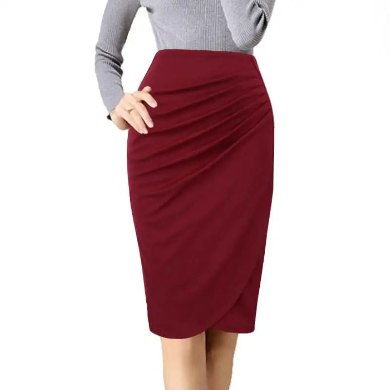 Fashion 2018 Women Ol Skirt Female Elegant High Waist Pencil Skirt Plus Size Casual Skirt Skirts
