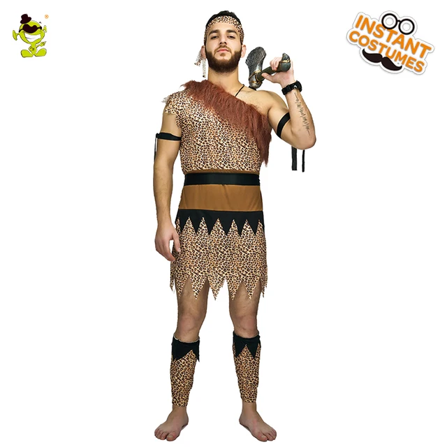 Men's King Of The Caves Costume Carnival Party Cosplay Caveman Clothing ...