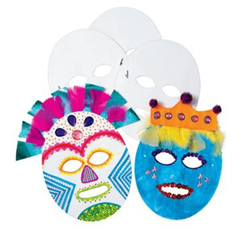 24PCS/LOT.Paint unfinished paper mask,Full face masks,Paper crafts.Kids ...
