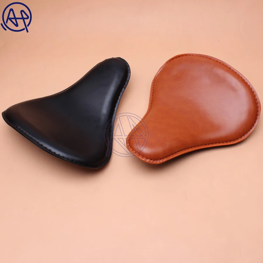 1set Motorcycle Retro Brown/black Pu Leather Solo Seat For Harley ...