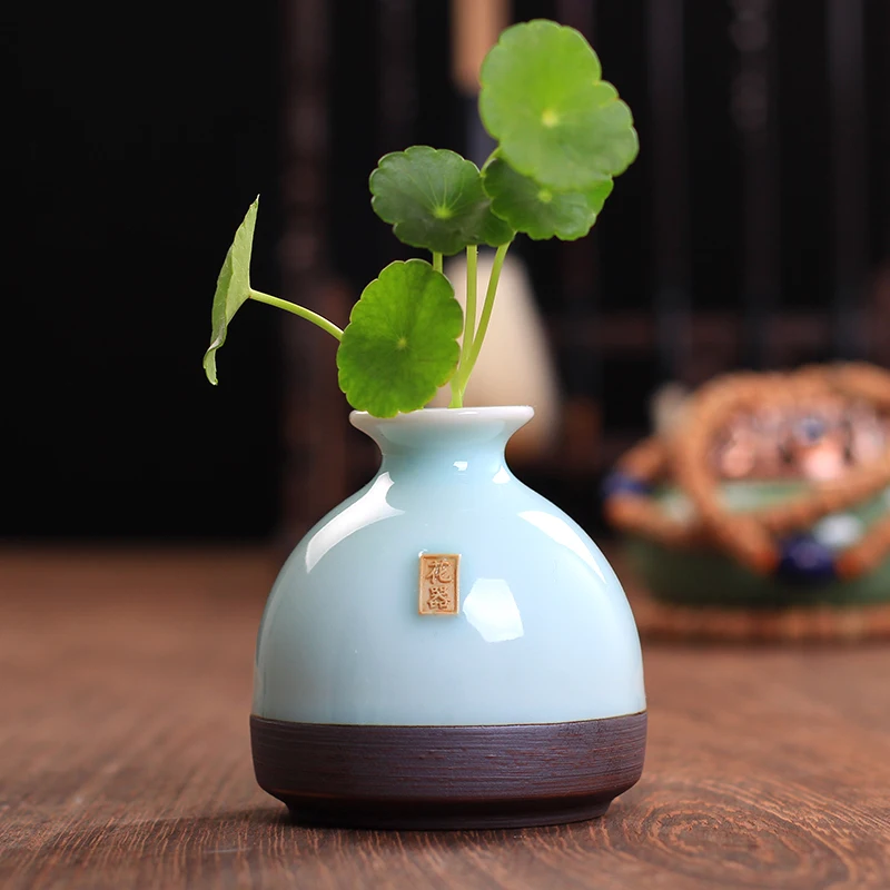 Porcelain Vase Retro Ceramic Vase 2 Colors for Choice Collection Stand ...