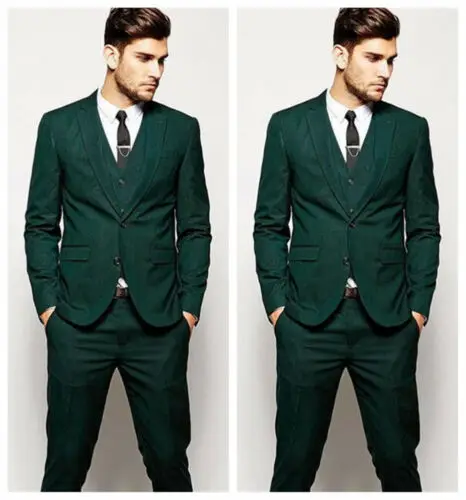 Terno formal do noivo masculino, terno verde escuro feito sob encomenda ...