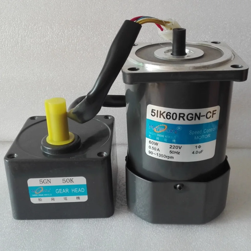 5IK60RGN-CF 220V 60W Speed Control Motor with 5GN50K Gear Head