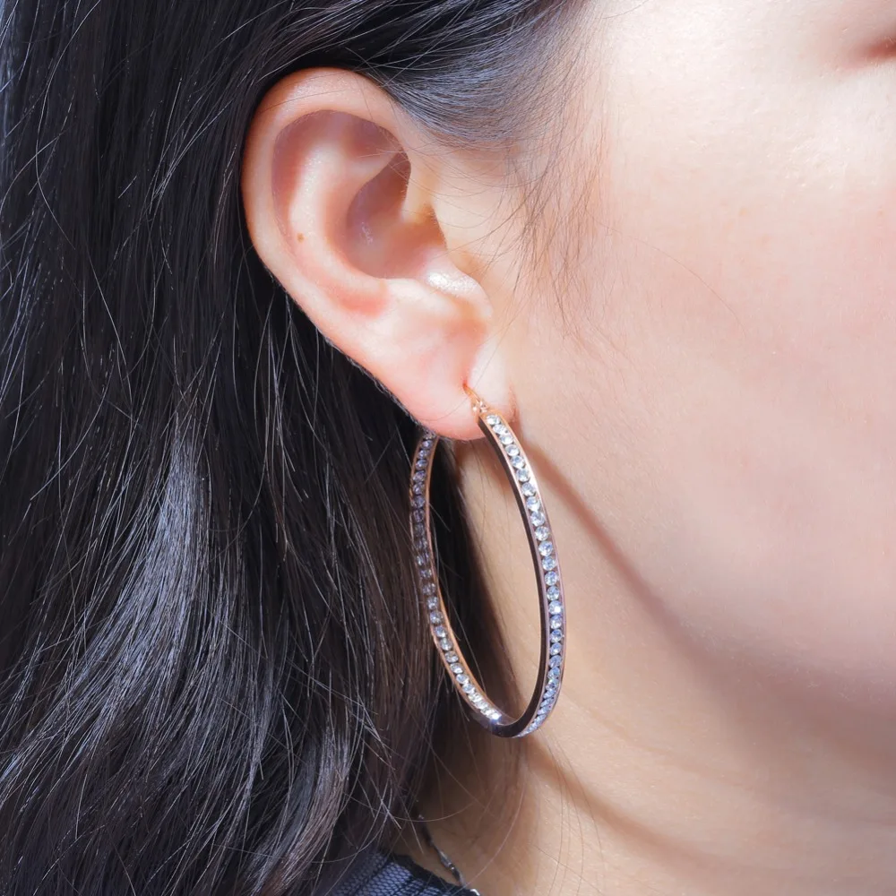 CiNily Lavish большие прозрачные серьги-кольца с кубическим цирконием ...