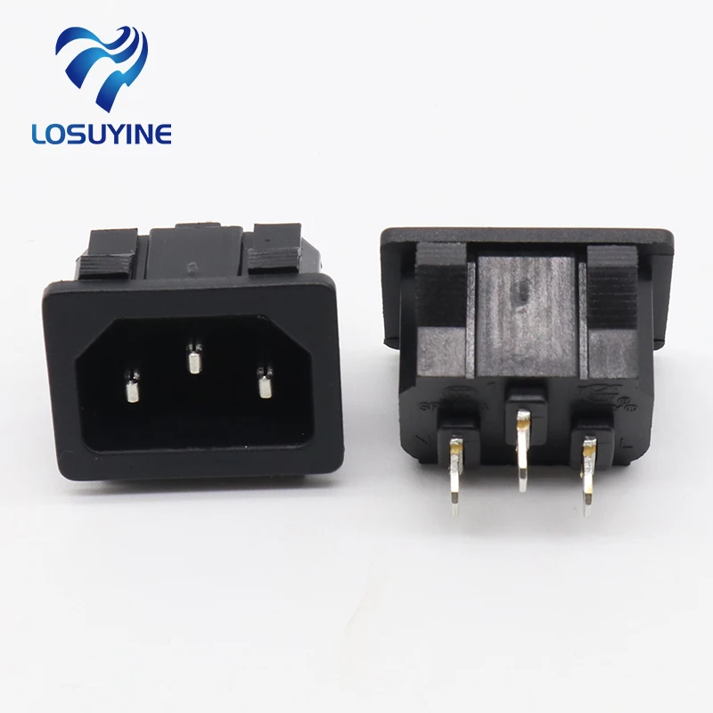 10pcs/lot AC power socket C14 Inlet Power Socket Connector Plug ...