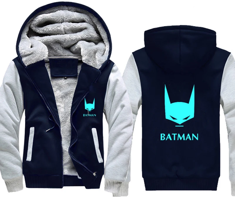 Winter Jacket comics hero Batman costume hoodie Anime Hooded Zipper Men ...