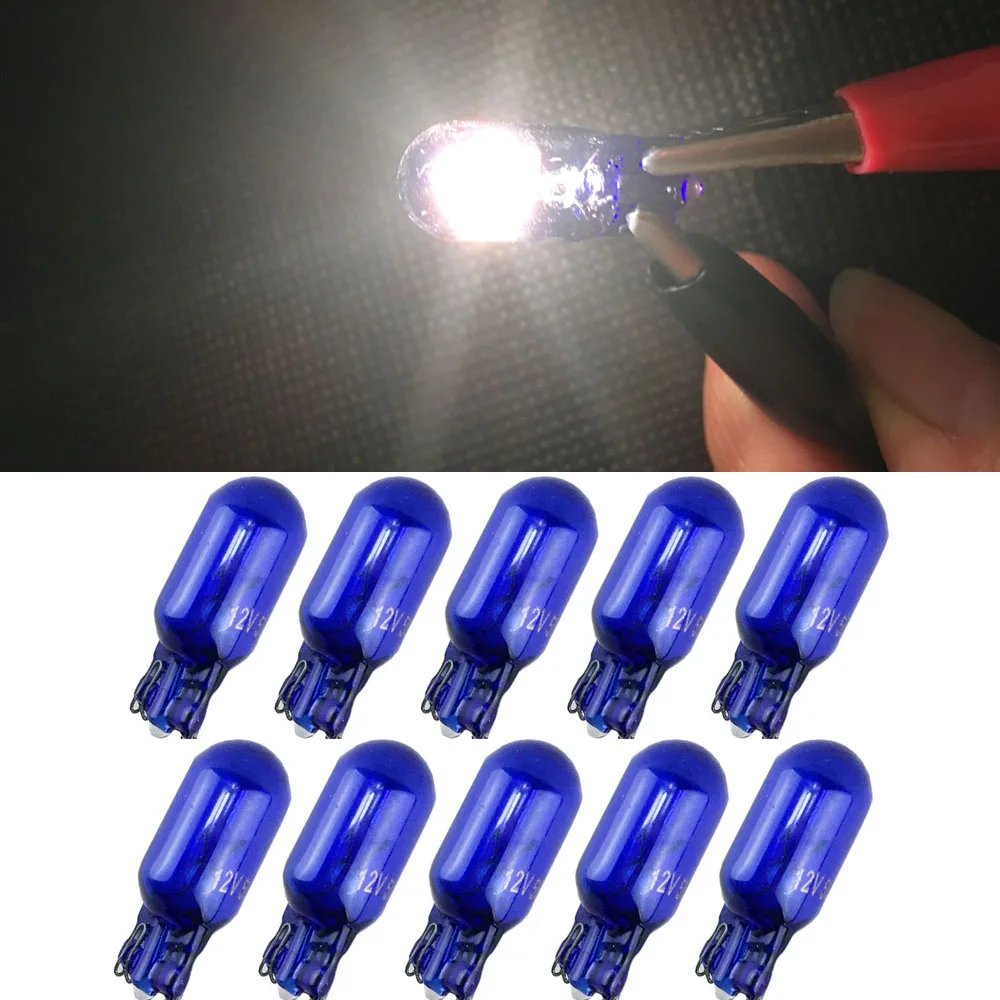 10x T10 W5W Halogen bulb 12V Car lamps 168 194 Turn Side License Plate ...