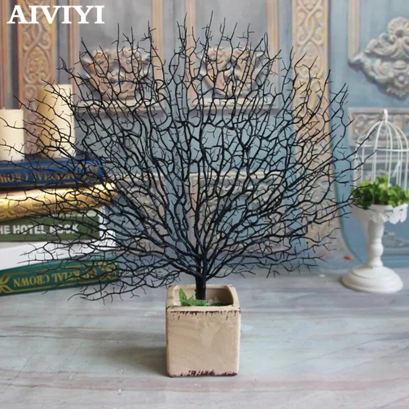 1pc Wedding Party Decoration Peacock Coral Branch Plastic Decorative Tree Dried Plants Branches