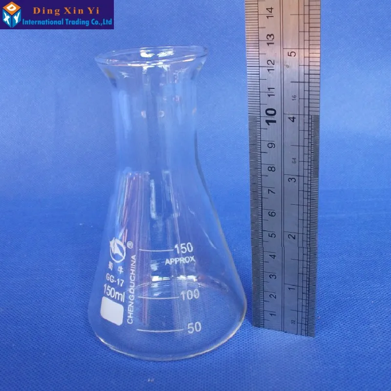 10pcs/lot Glass Erlenmeyer Flask 150ml glass conical flask 150ml ...
