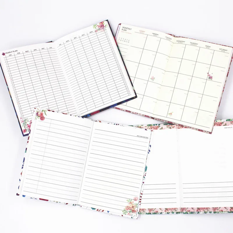 Korean Floral Monthly Planners, 50 sheets