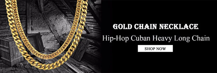 Neck Heavy Gold Chain For Men Big Chunky Necklaces Male Gold Color ...