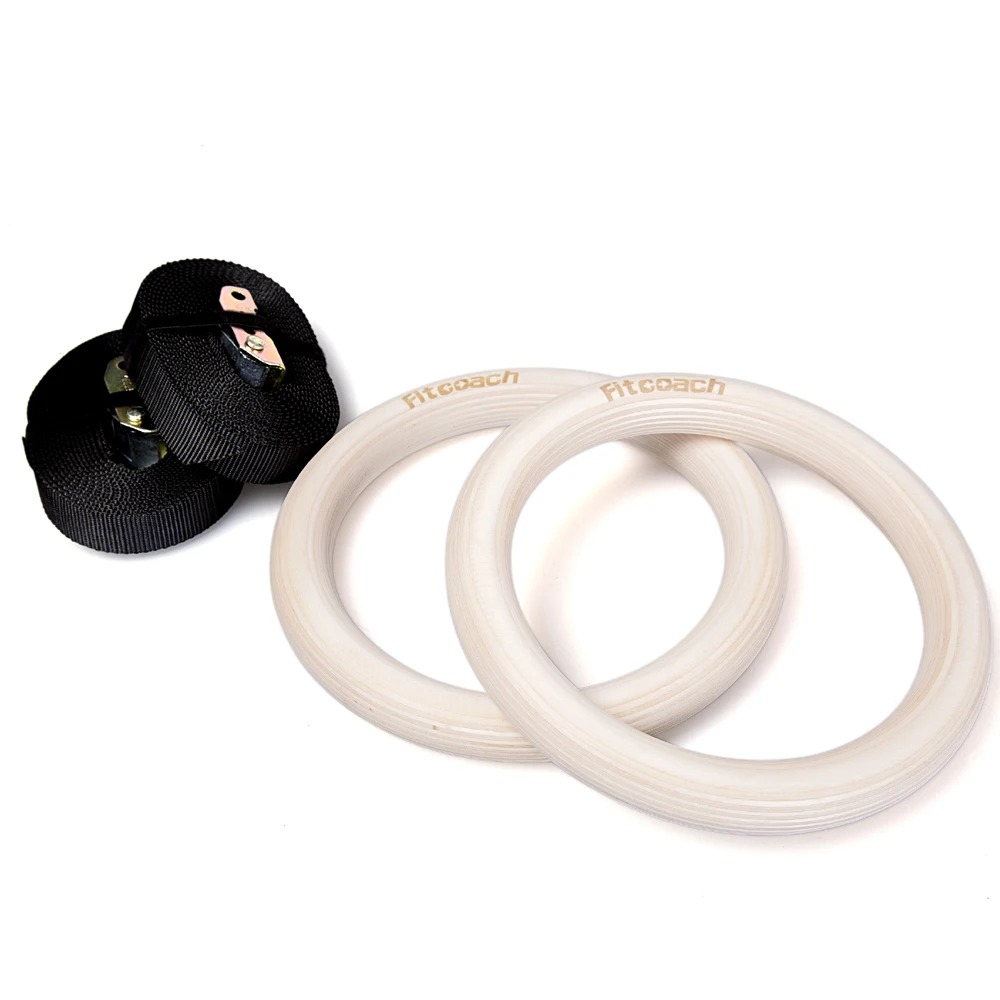Wooden 28mm Exercise Fitness Gymnastic Rings | Gymnastic Rings Pull Ups ...