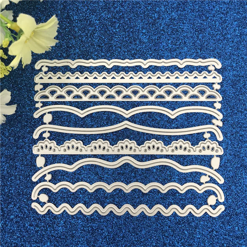 9pcs/Set Decorative Cards Edges Metal Cutting Dies Stencil for DIY ...