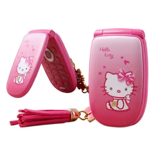 Hello Kitty Pretty Flashlight Mini Mobile Phone W88 Luxury Music Girl ...