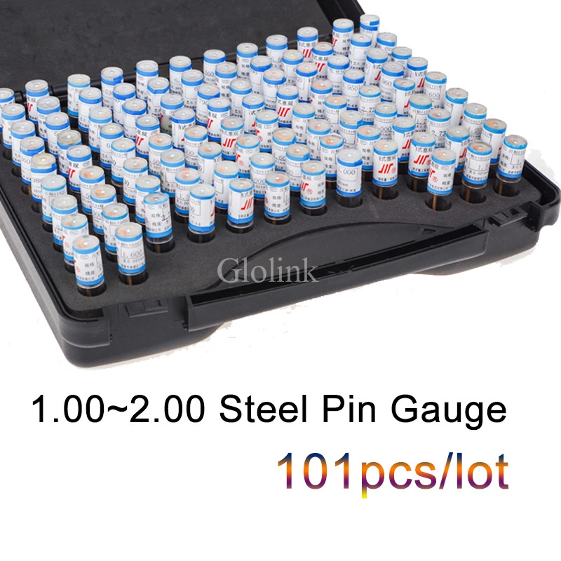 1.00~2.00mm Precision Steel Pin Gauge 1.00~2.00 Step 0.01mm Smooth Plug Gauge Hole Gauge Set Pin ...