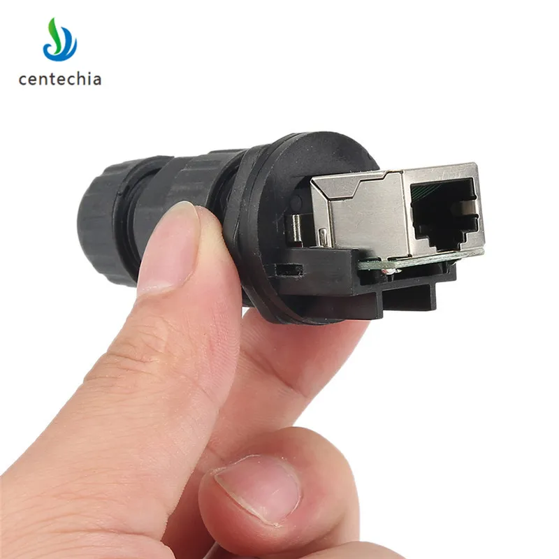 Centechia RJ45 CAT5 CAT6 socket panel mount IP68 Waterproof wire ...