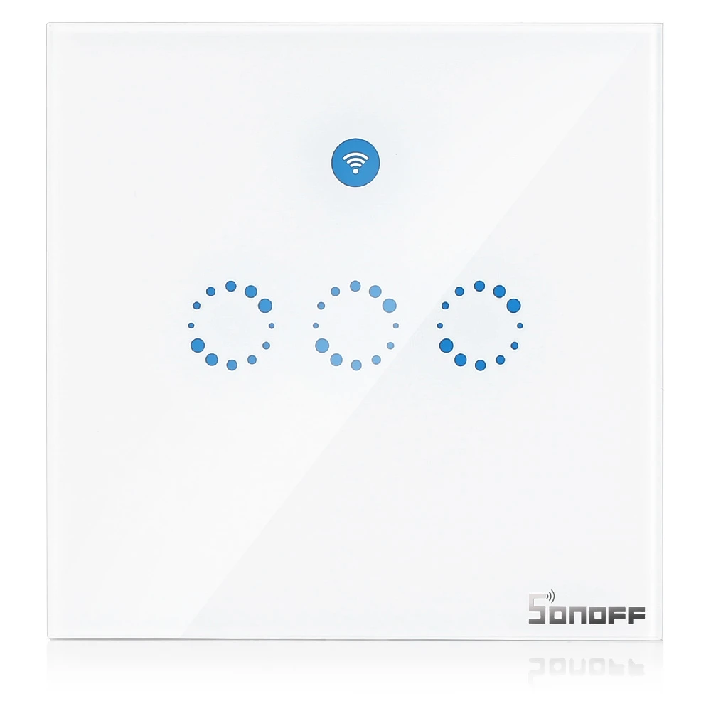 SONOFF T1 3 Gang WiFi and RF 86 Type Smart Wall Touch Light Switch ...