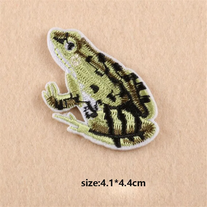 10pcs Embroidery green pink Frog Patches For DIY Clothing Patch with ...
