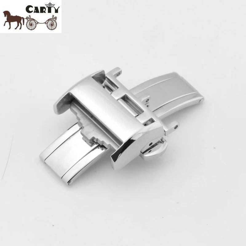 Carty stainless steel buckle double click folding clasp watches ...
