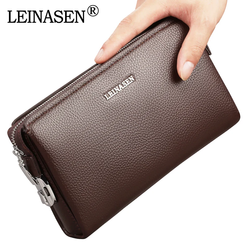 Leinasen Men Wallet Anti-theft Password Lock Bag Pu Leather Handbags ...