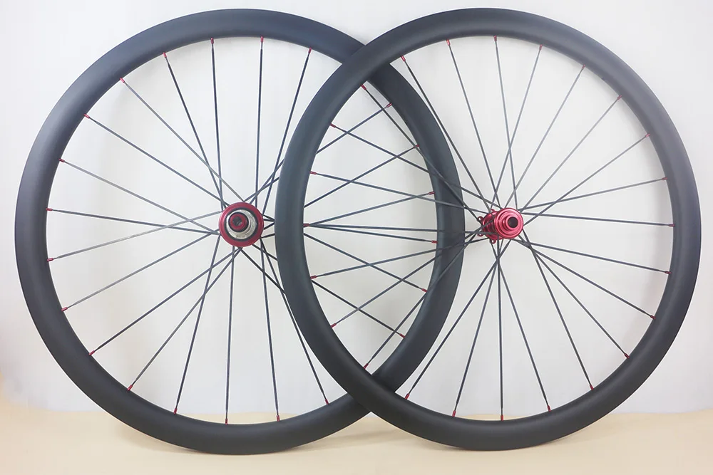 Road Disk brake carbon wheelset 38mm Tubular 25mm wide 24 spokes disc ...