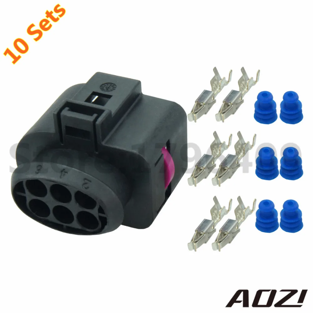 10 Sets Kit Automotive Female Electrical 6 Pin Cable Connector ...
