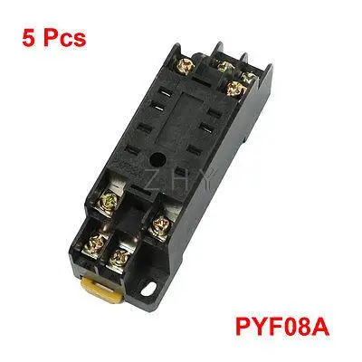 5pcs 8 Pin Plug 3mm Din Rail Power Relay Socket Base Holder PYF08A for HH52P|Relays| - AliExpress