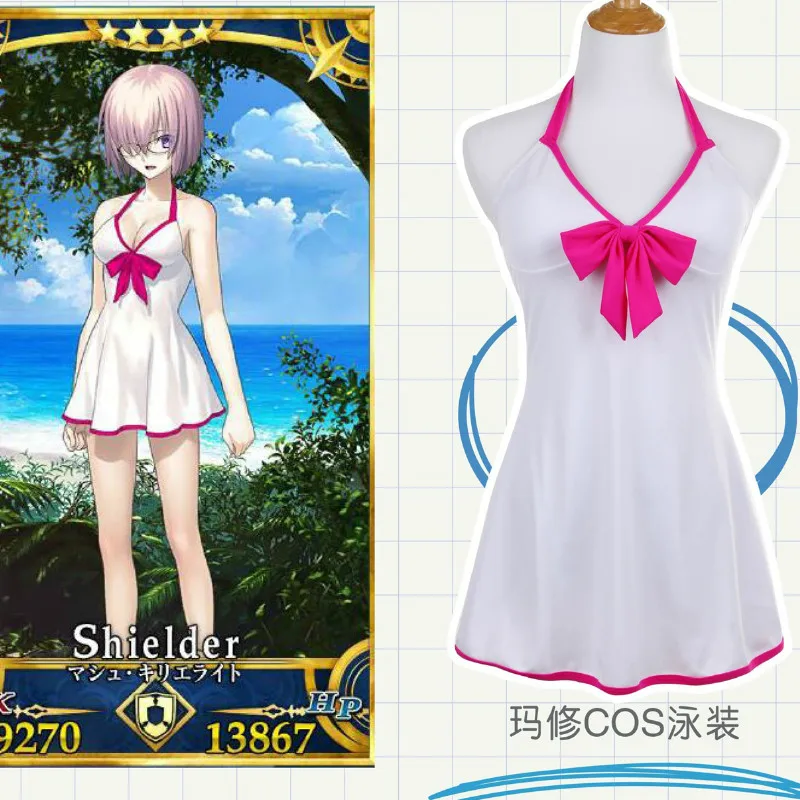 Cos Anime Fgo Mash Kyrielight Cosplay Costume Bikini Swimwear Swimsuit
