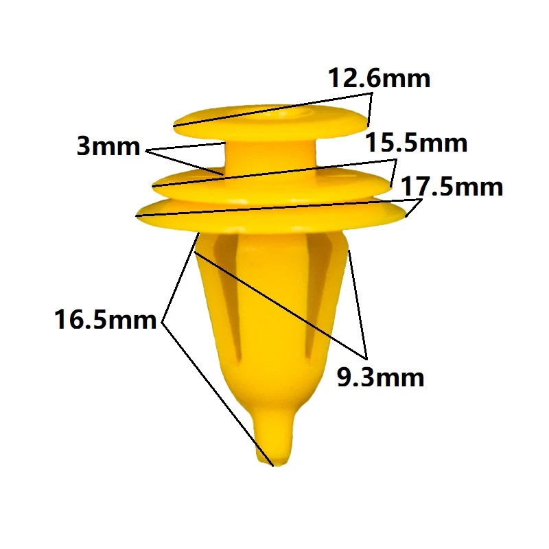 100 Pcs Auto Interior Door Plastic Clips Fixed Yellow For Toyota Panel ...