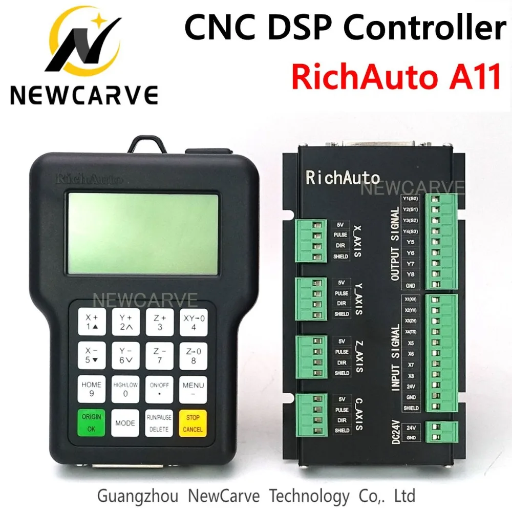 CNC Controller RichAuto DSP A11 A11S A11E 3 Axis USB Controller Remote for CNC Router Control ...