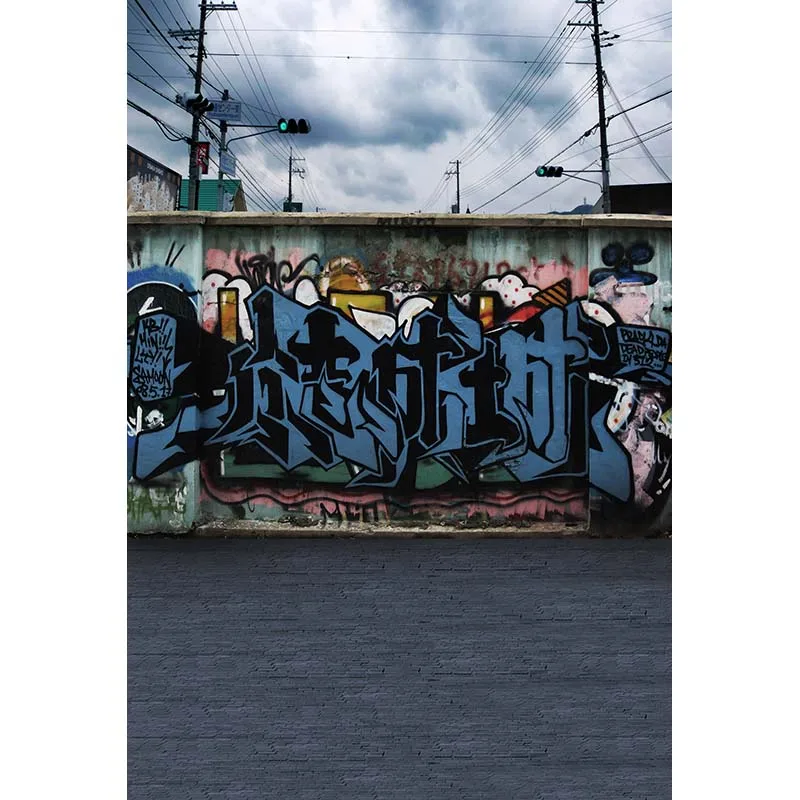 Green traffic light photo background graffiti wall Photography ...